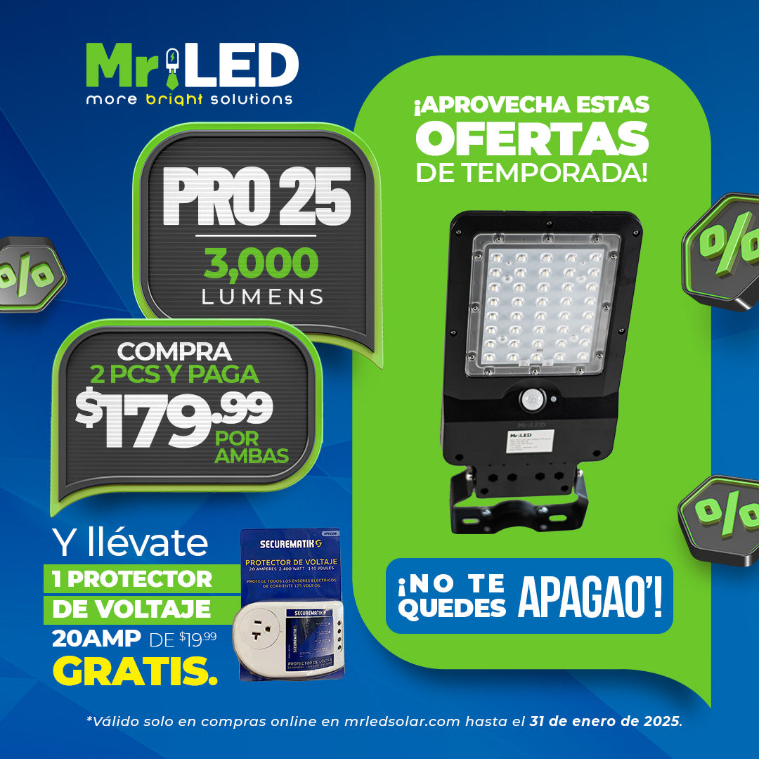 PRO 25 Watt (Llévate 2 por $179.99 + Protector de Voltaje) – Mr Led Store